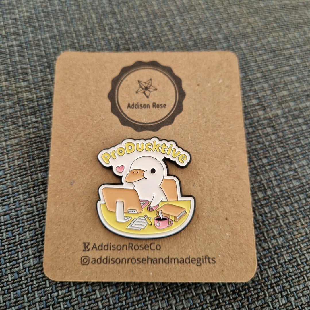Productive (duck) - Enamel Pin Badge - Etsy