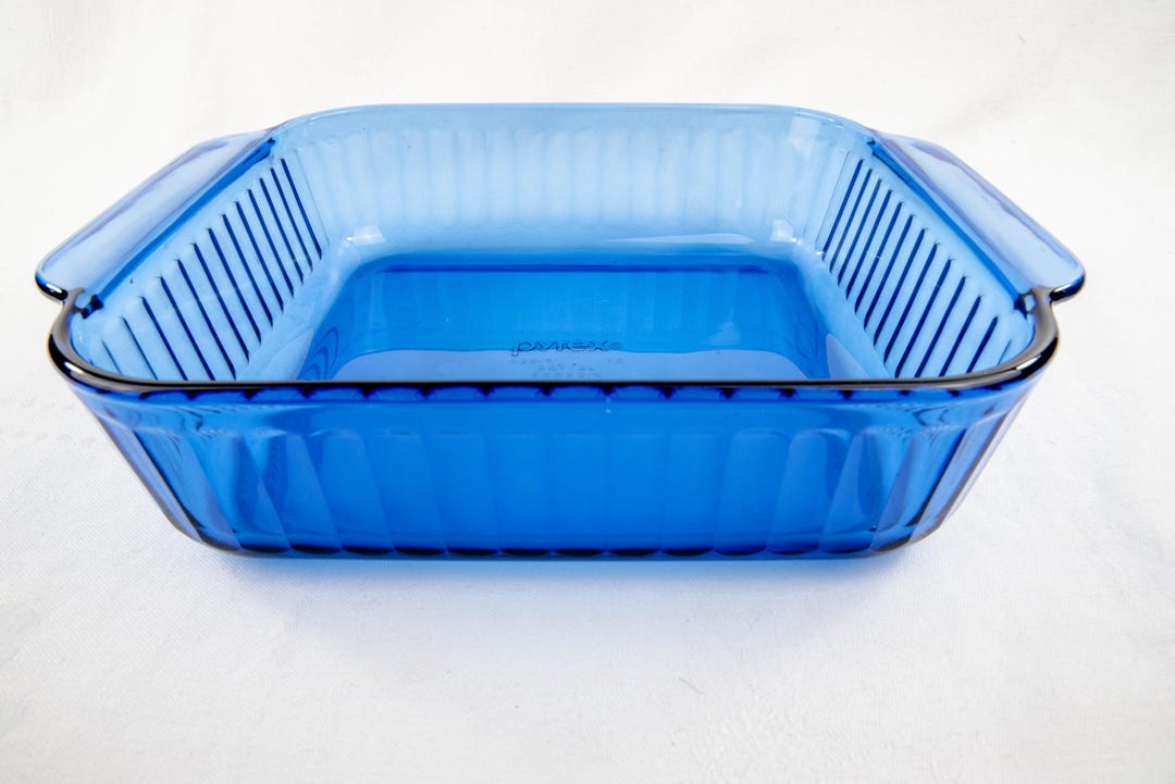 Vintage Cobalt Blue Pyrex Baking Dish 8 Square Blue Glass Brownie Pan ...