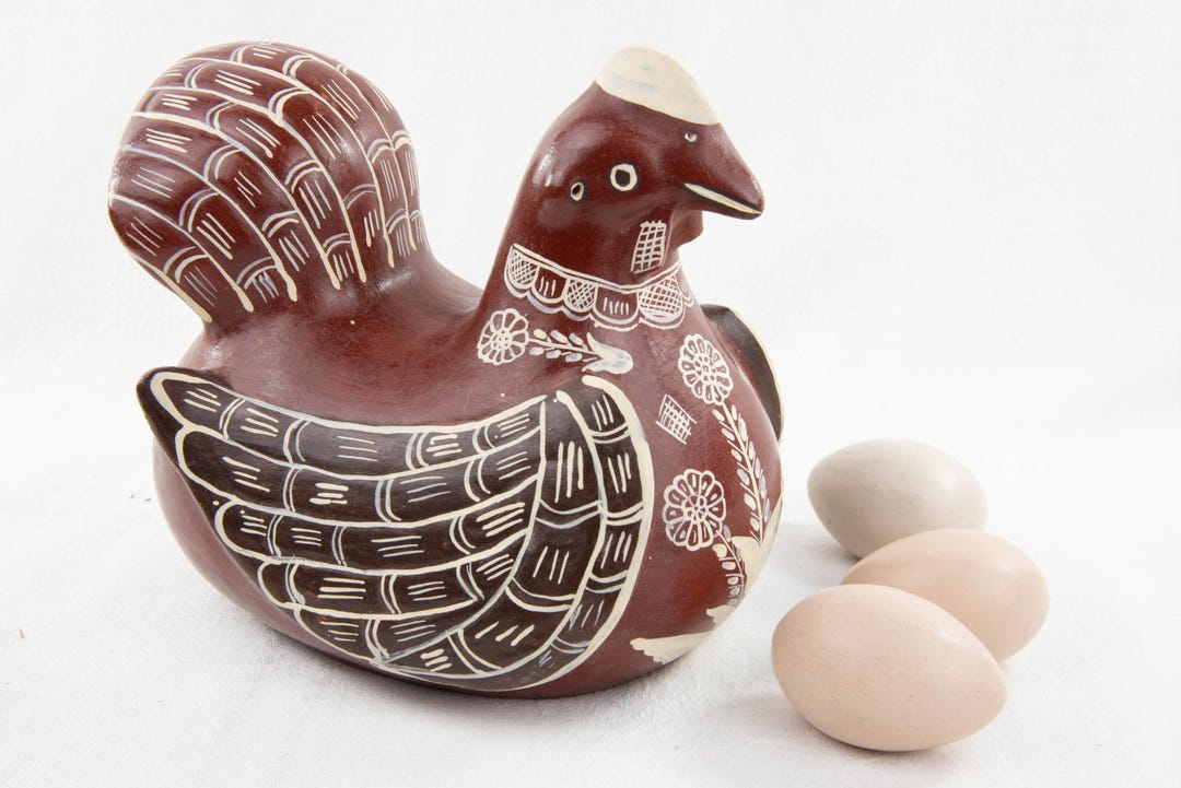 Painted Terracotta Clay Hen; Allpa Made in Peru - Etsy