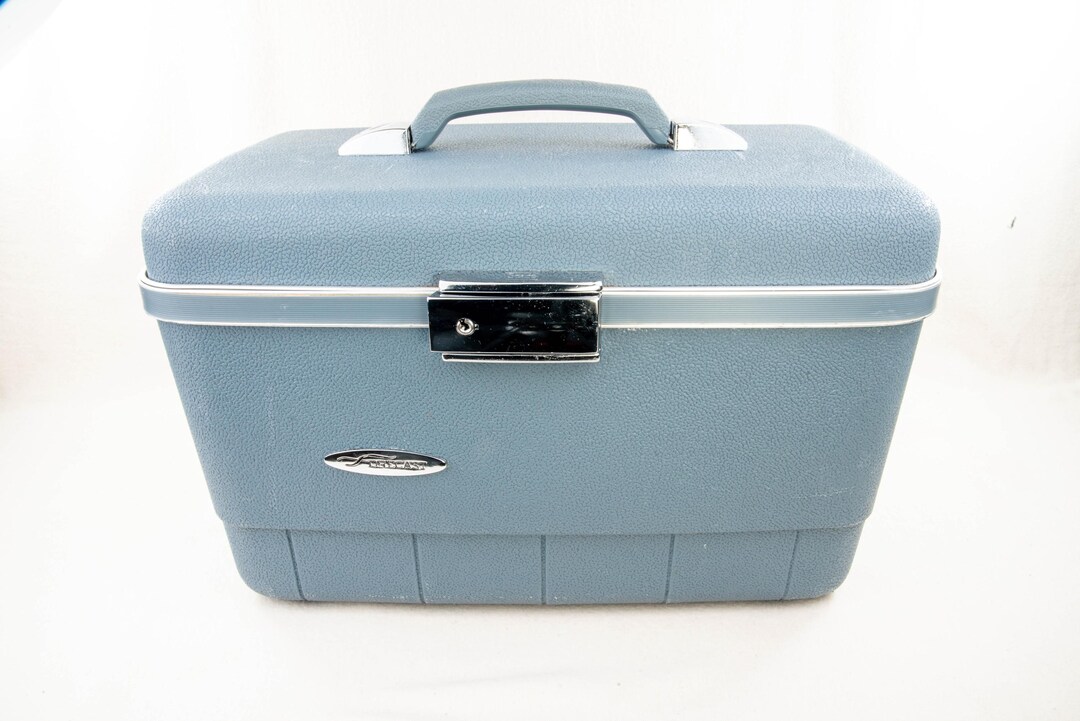 Sears Forecast Train Case; Blue Hard Side Vintage Luggage - Etsy
