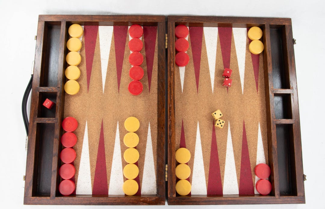 Vintage Backgammon Board Drueke Wood and Cork Backgammon Game - Etsy