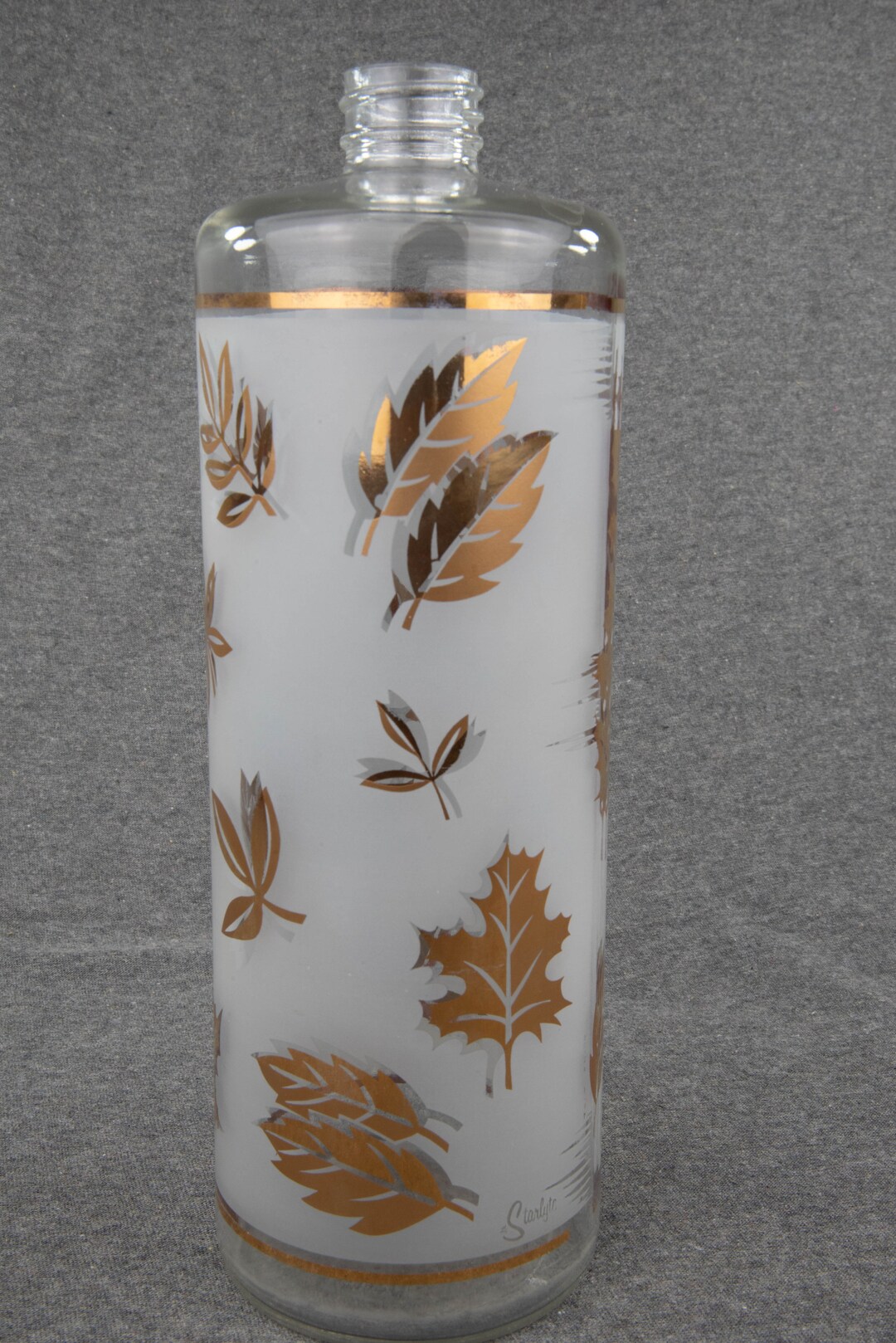 Vintage Gold Leaf Bottle, Starlyte Glass - Etsy