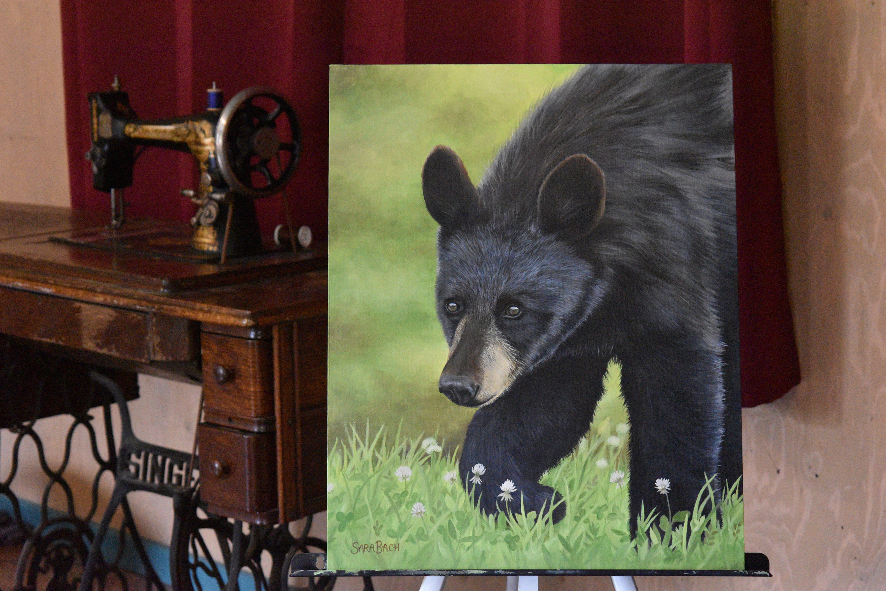 Black Bear Oil Painting Original Art Alaska Bear Painting by - Etsy