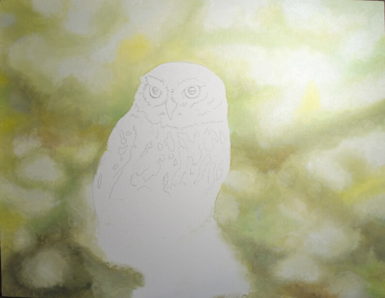 Owl Painting Original Oil Art for Home Decor Owls Painting by Sara Bach ...