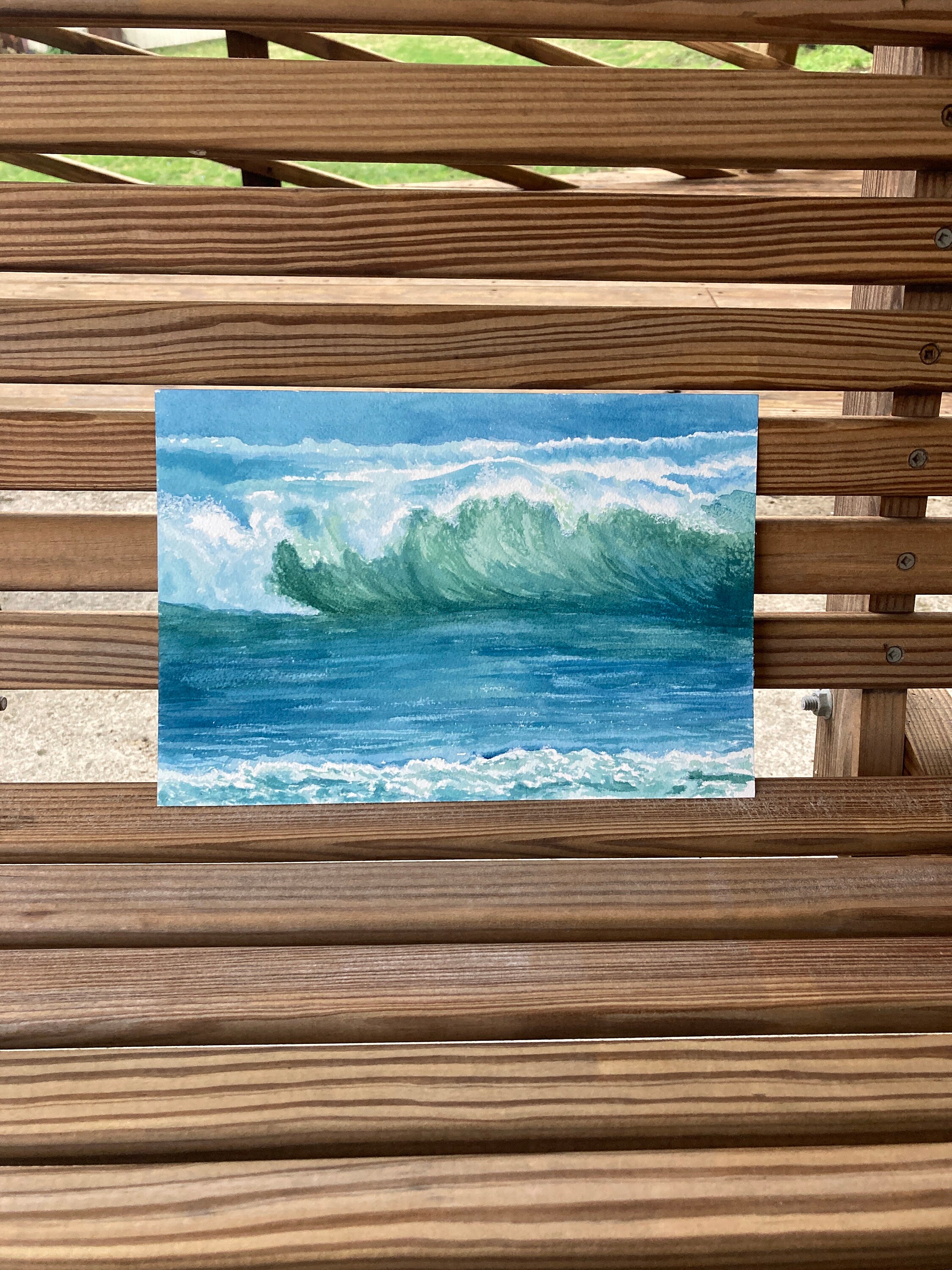 Ocean Wave ORIGINAL Watercolor Painting, Ocean Theme Art, Coastal Home ...