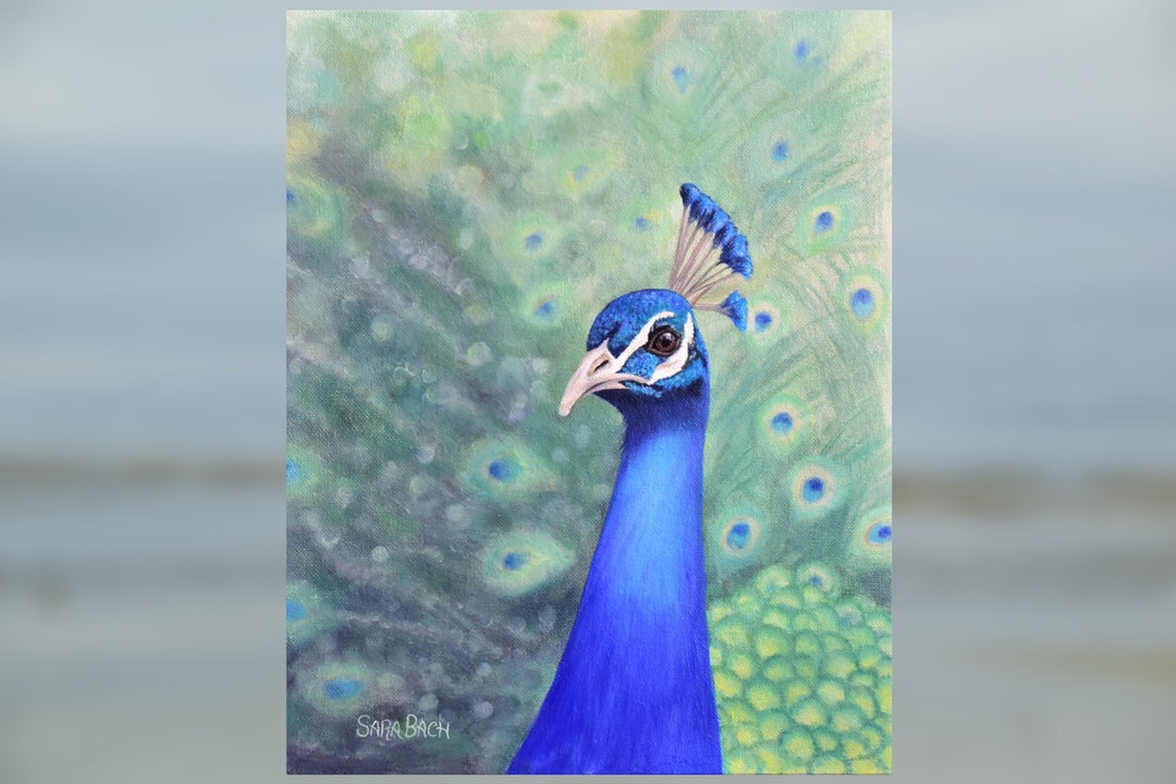Peacock Painting Original Oil Painting of Peacock Art for Her Peacock ...