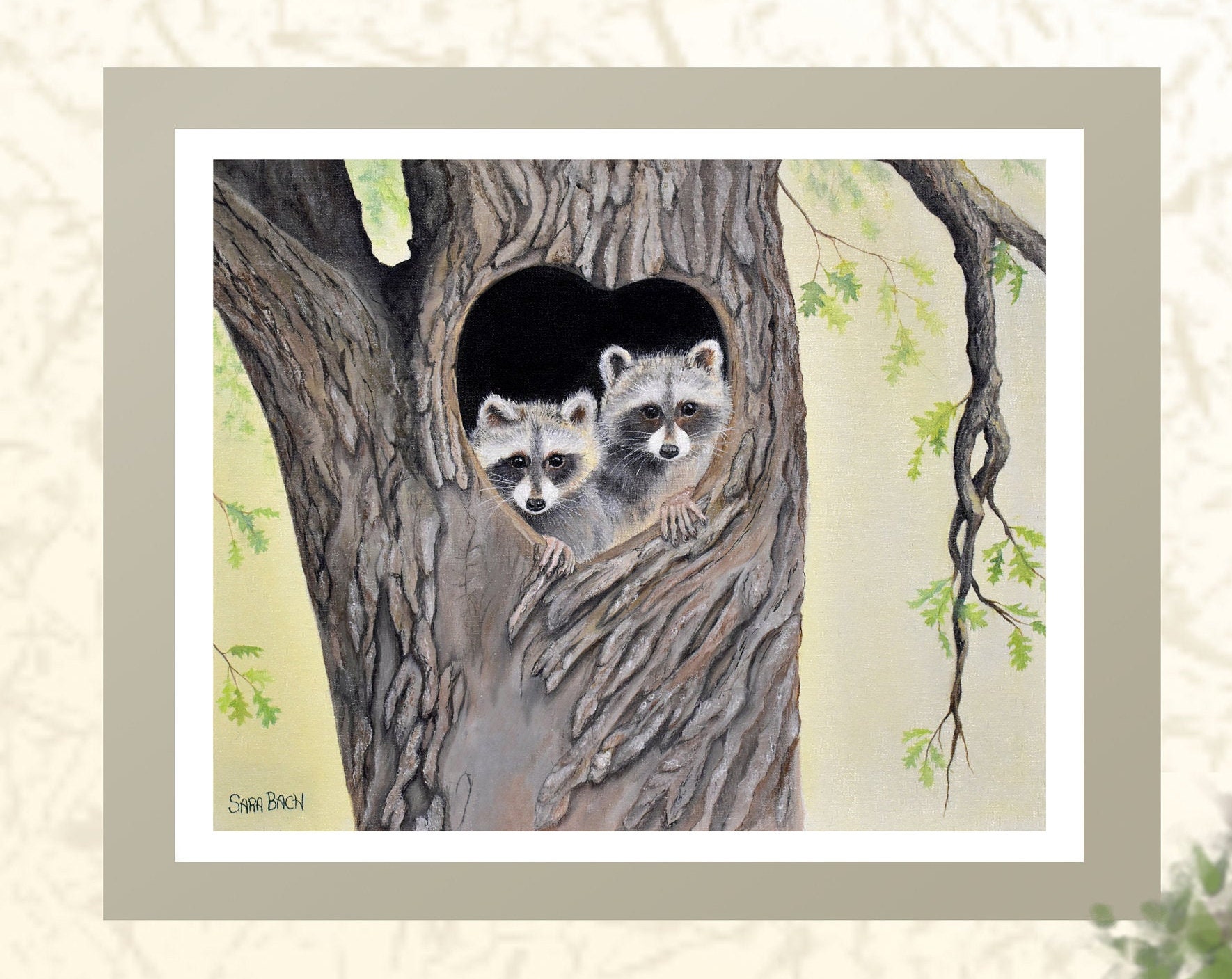 Printable Raccoon Painting Home is Where the Heart is Painting of ...