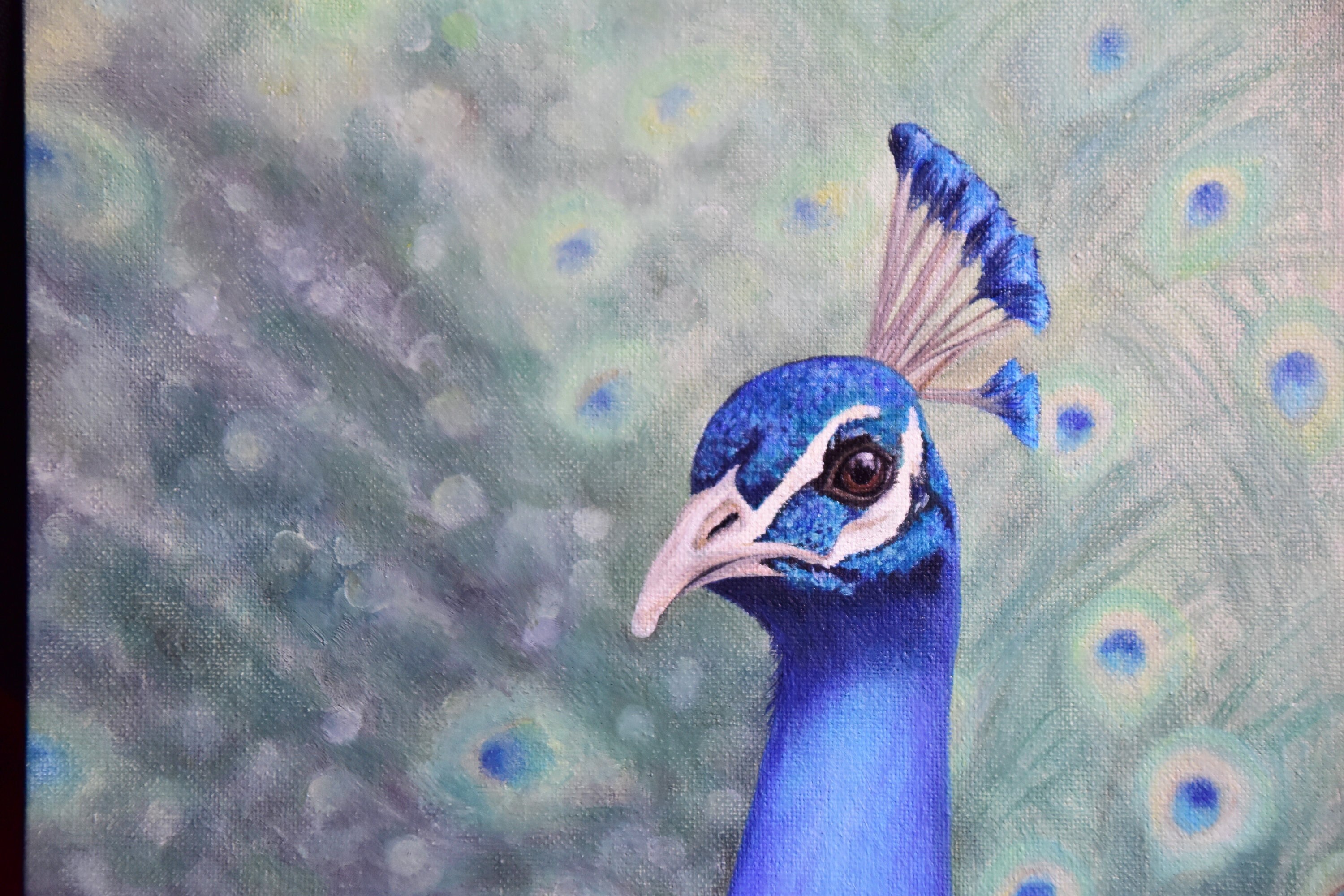 Peacock Painting Original Oil Painting of Peacock Art for Her Peacock ...