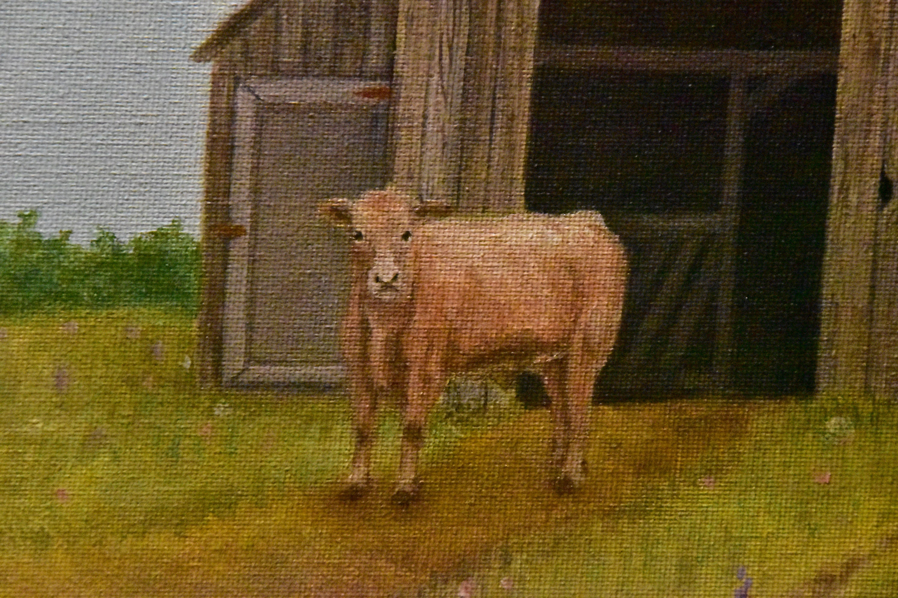 Cowboy Painting Barn Art Original Oil Painting Farm, Country Farm ...