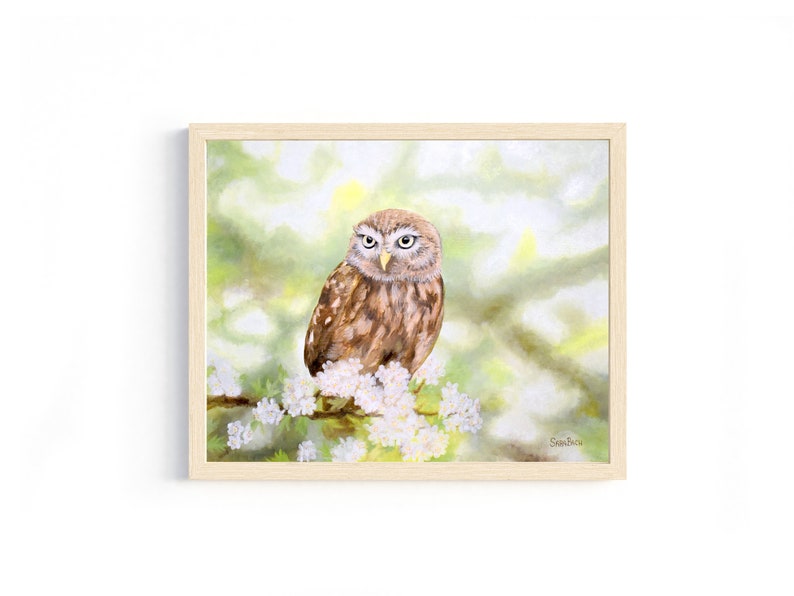 Owl Painting Original Oil Art for Home Decor Owls Painting by Sara Bach ...