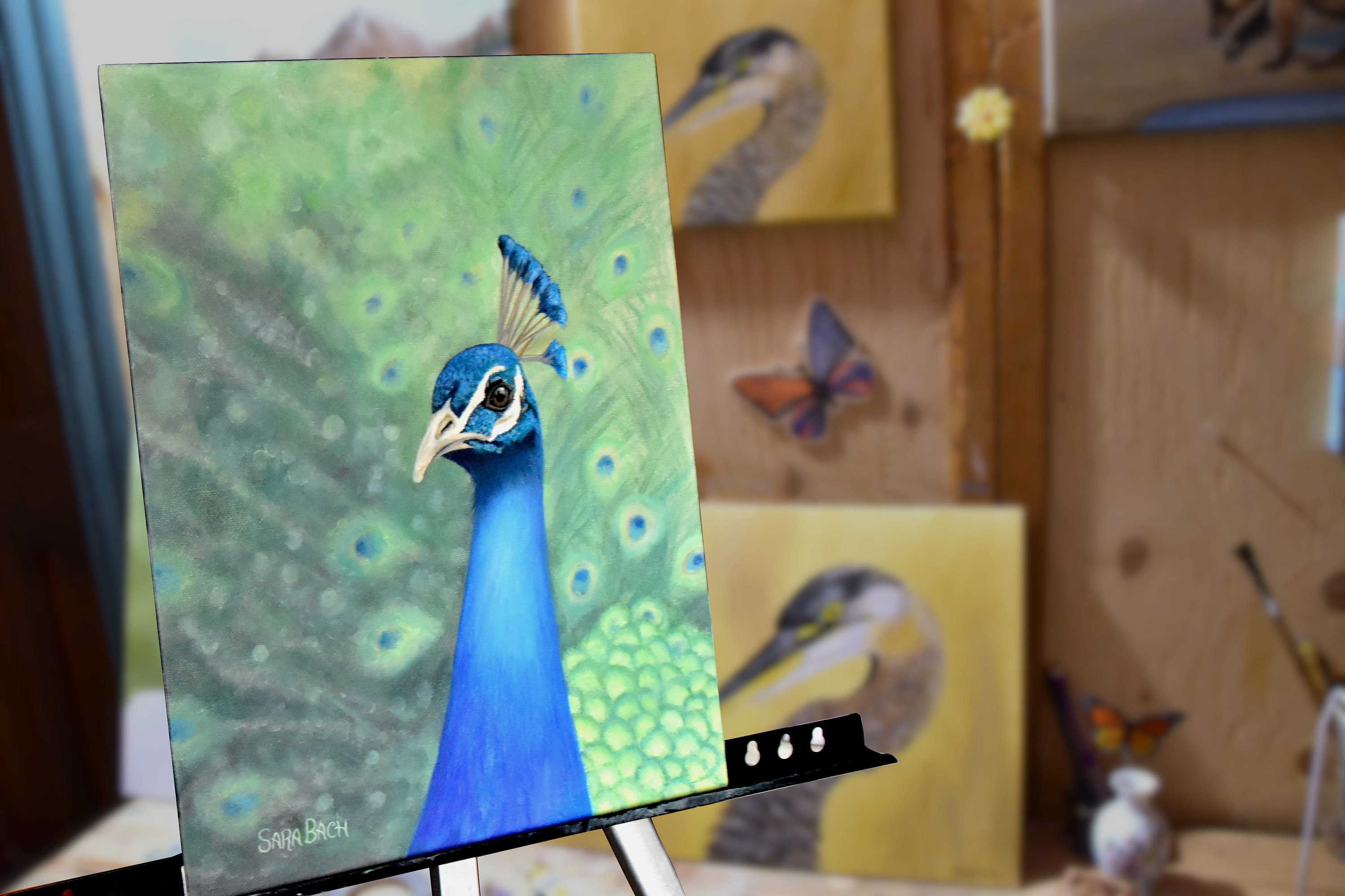 Peacock Painting Original Oil Painting of Peacock Art for Her Peacock ...
