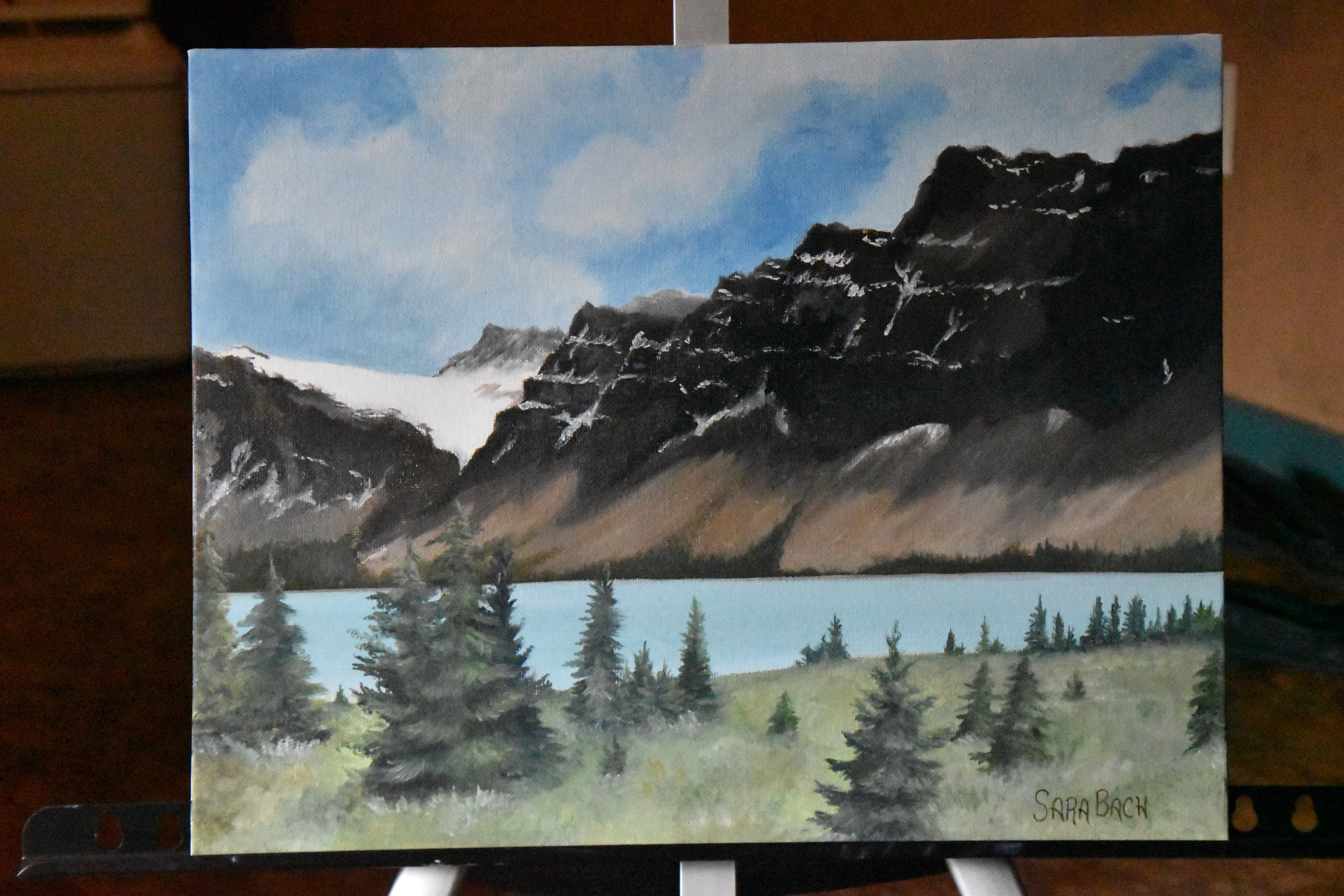 Mountain Painting Jasper National Park, Canadian Landscape Painting of ...