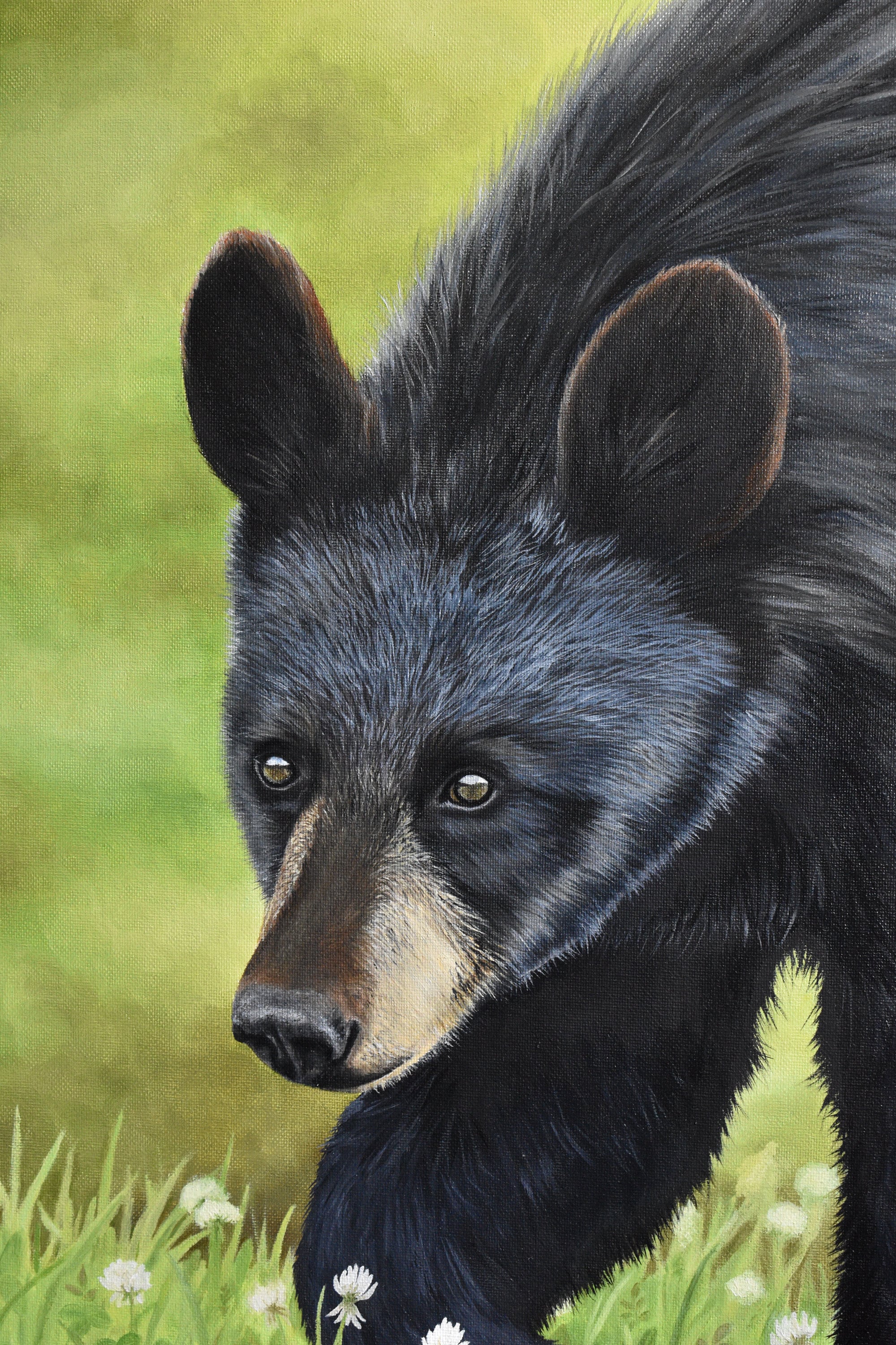 Black Bear Oil Painting Original Art, Alaska Bear Painting by Sara Bach ...