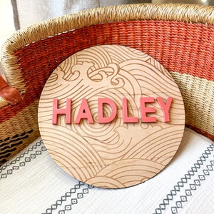 Waves Name Round | Surf Name Sign | Custom Beach Name Sign | Surf ...