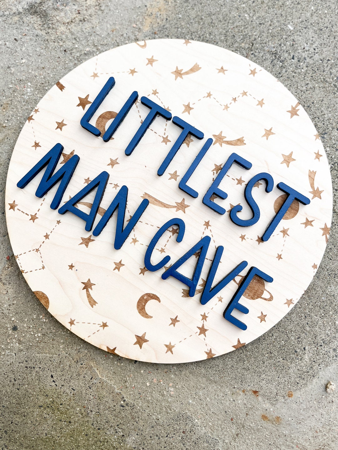 Space Littlest Man Cave Round | Out of This World Man Cave Sign | Space ...