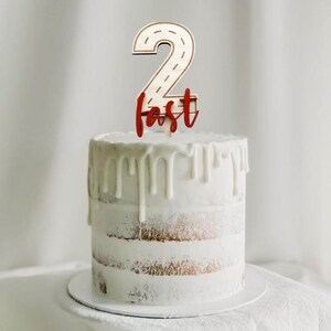 Two Fast Cake Toppers | Racer Birthday | Race Car Birthday | Race Car ...