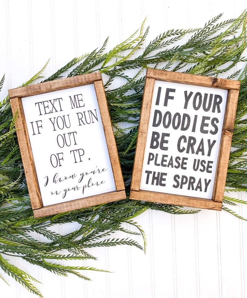 Bathroom Signs Have A Nice Poop Doodies Be Cray Fart | Etsy