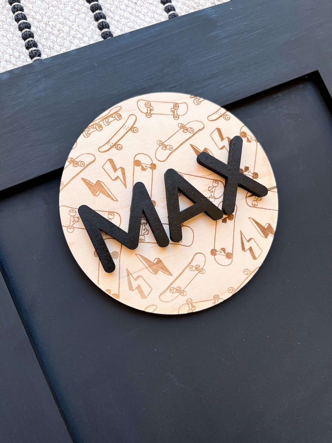 Skater Name Round Sign | Skateboard Name Sign | Custom Skateboard Name ...