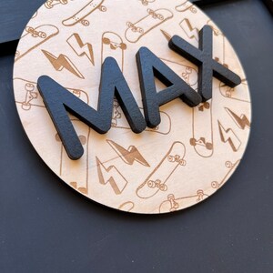 Skater Name Round Sign | Skateboard Name Sign | Custom Skateboard Name ...