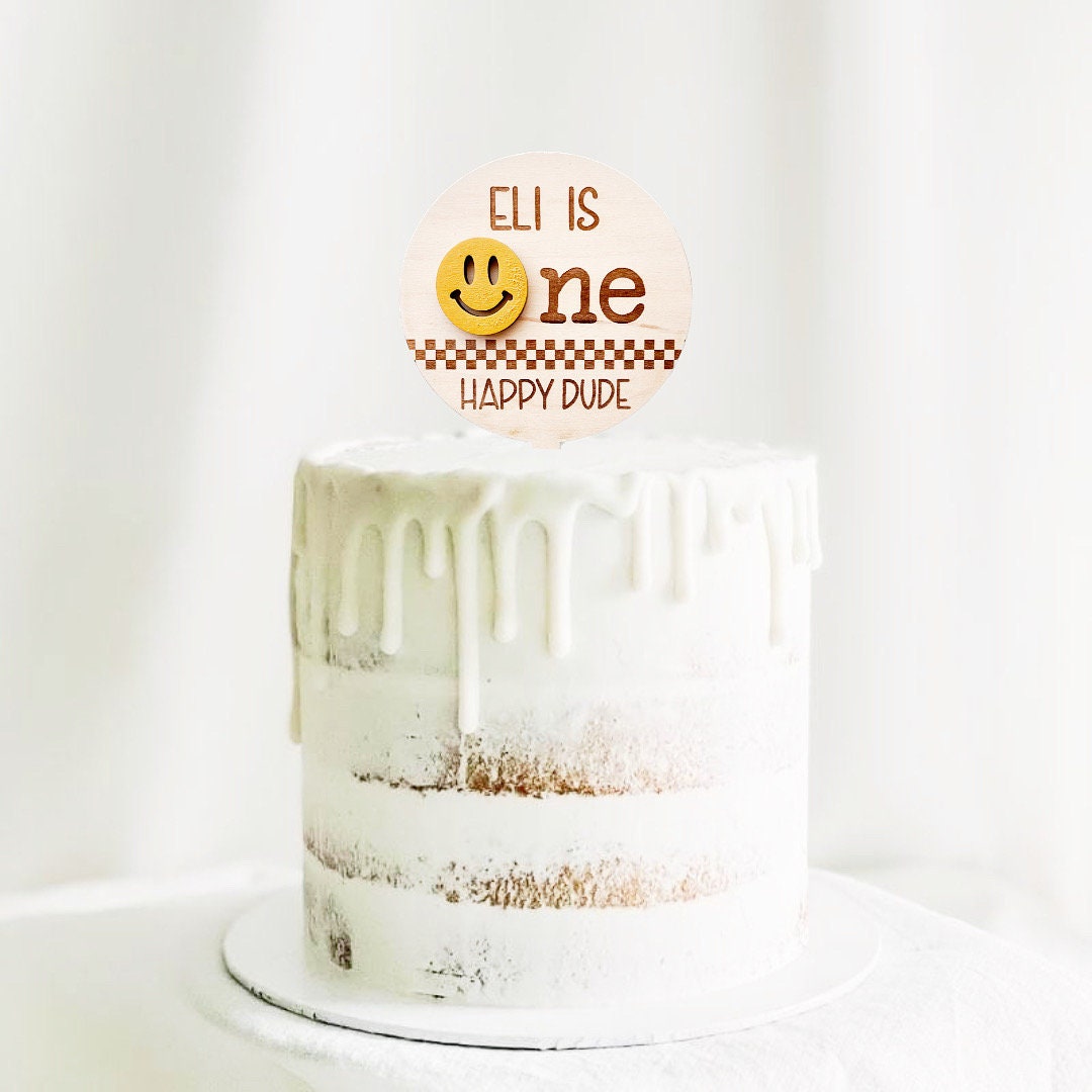 Personalized One Happy Dude Cake Topper, Dude Cake Topper, One Happy ...