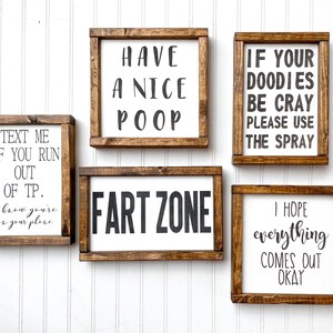 Bathroom Signs | Have A Nice Poop | Doodies Be Cray | Fart Zone | Run ...