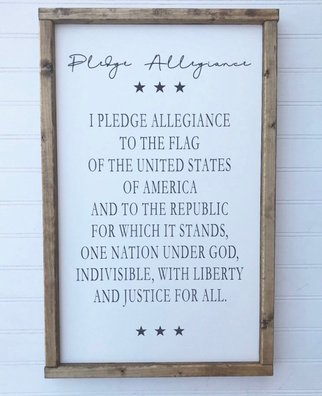 Pledge Allegiance to the Flag Sign | USA Wood Sign | Patriotic Wood ...