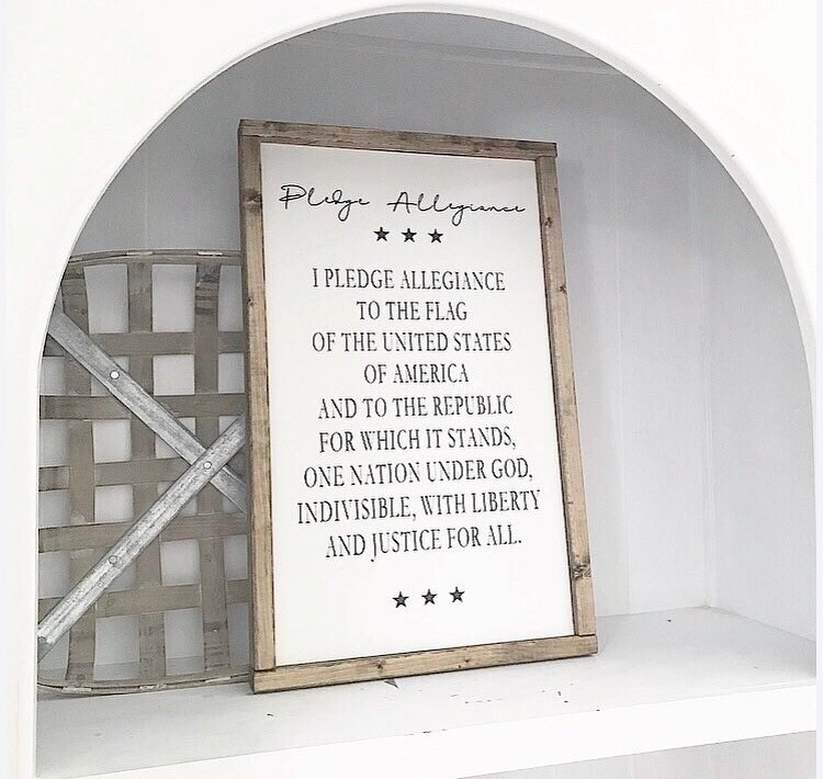 Pledge Allegiance to the Flag Sign USA Wood Sign Patriotic - Etsy