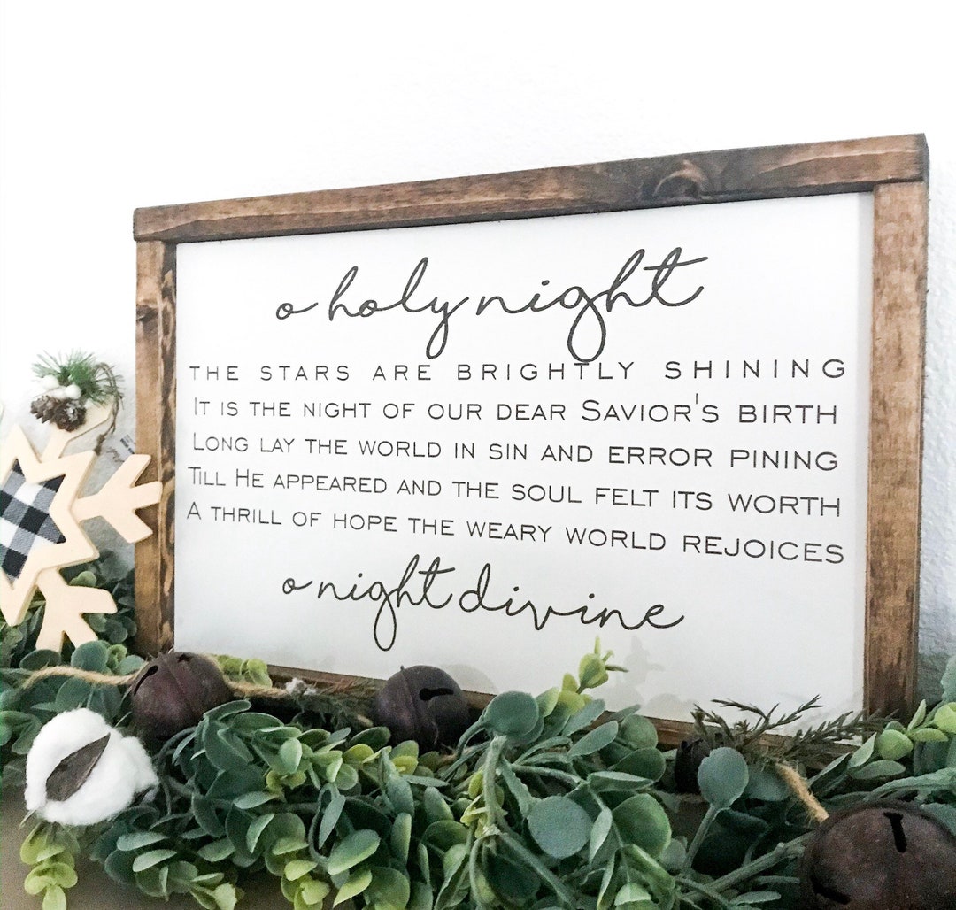 O Holy Night Wood Sign | Christmas Song Sign | Farmhouse Christmas Sign ...