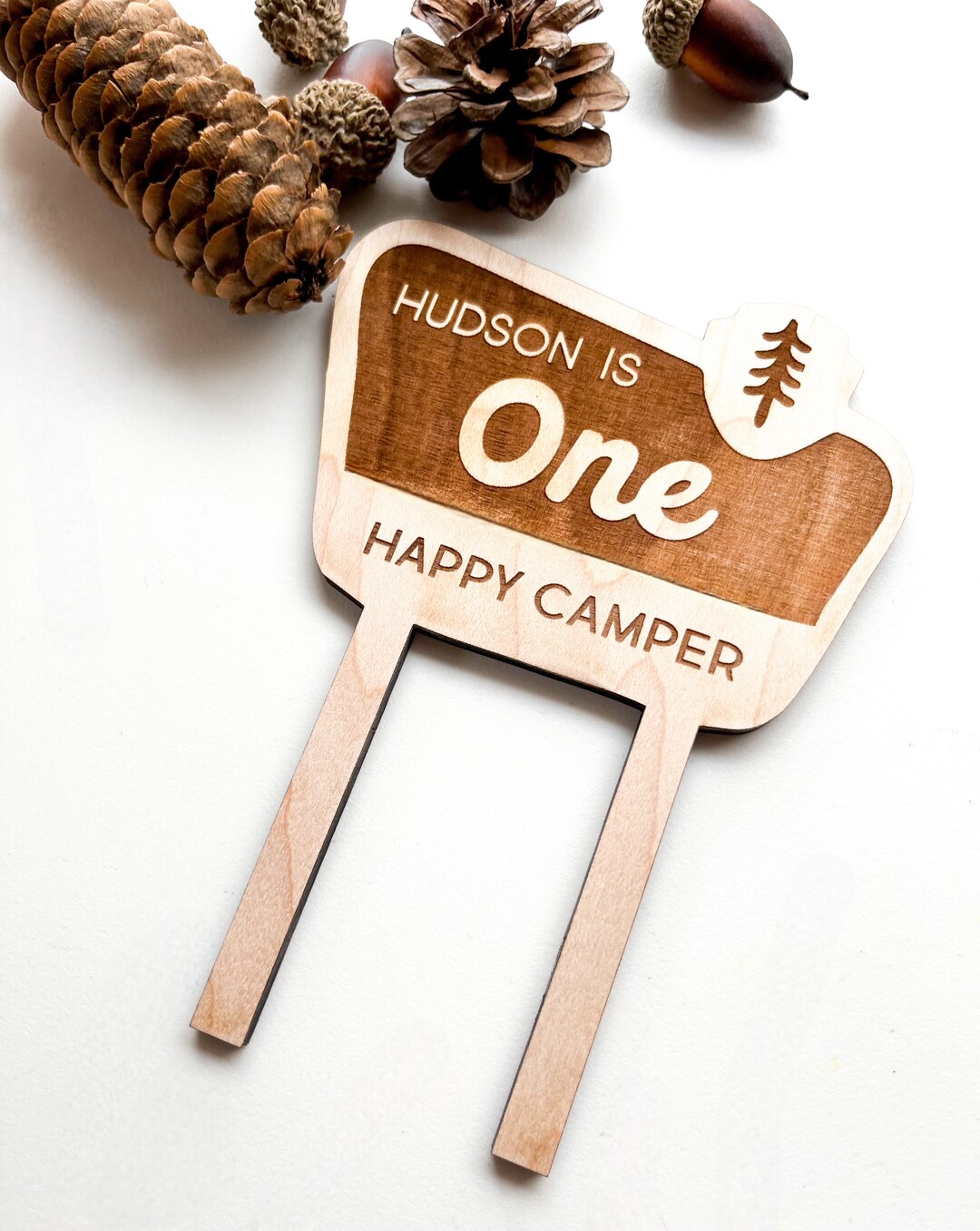 National Park Sign Cake Topper|one Happy Camper|camping Birthday Party ...