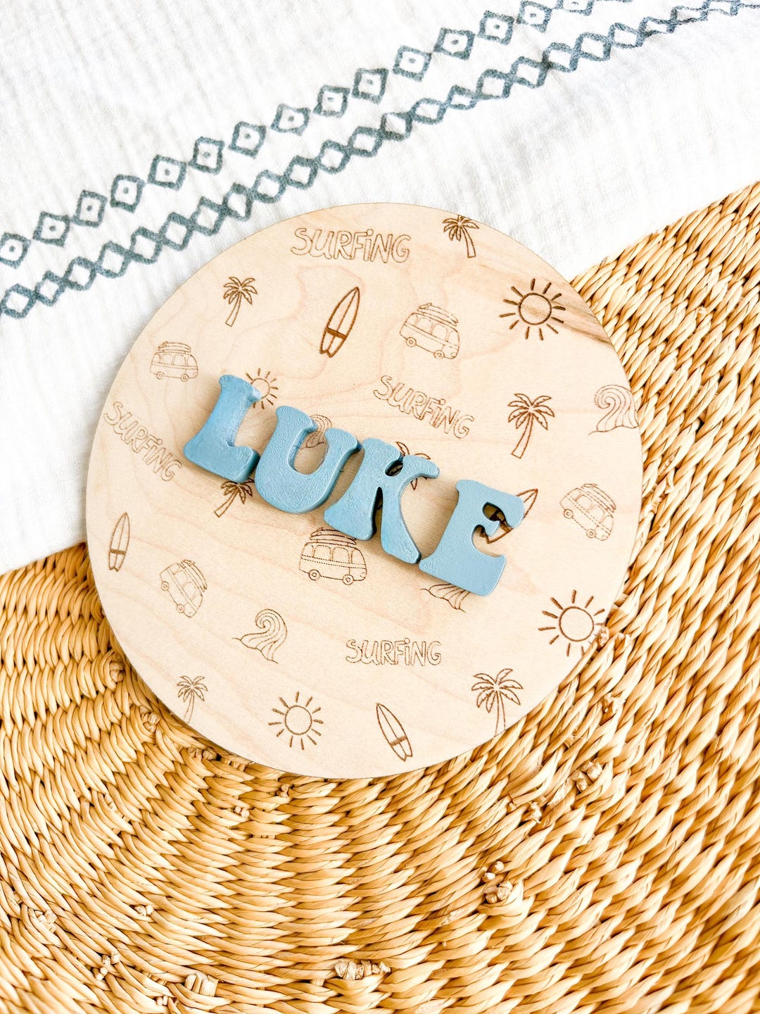 Beach Name Round | Surf Name Sign | Custom Beach Name Sign | Surf ...