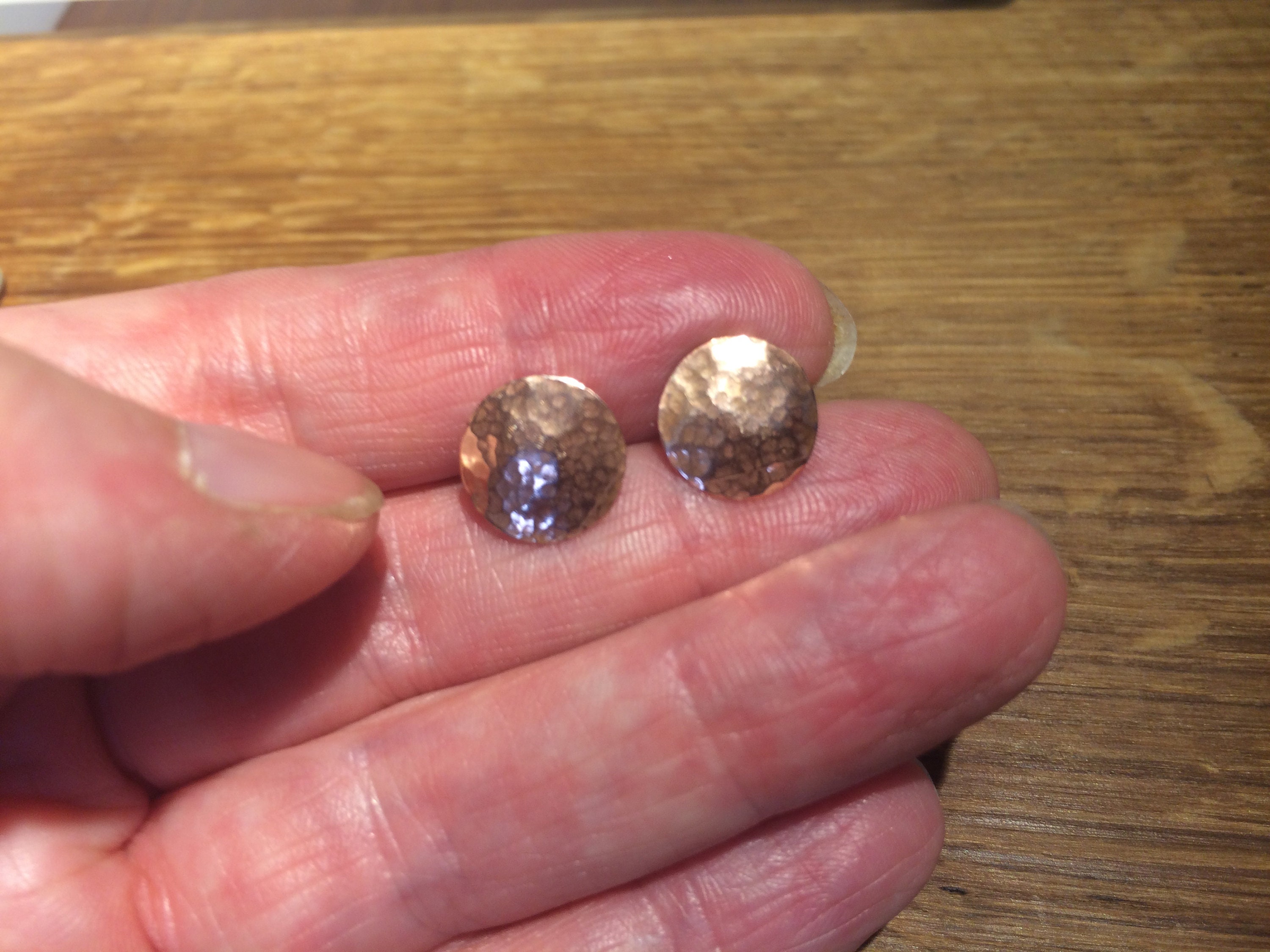 Copper Hammered Studs, Copper Studs, Hammered Copper Studs - Etsy UK