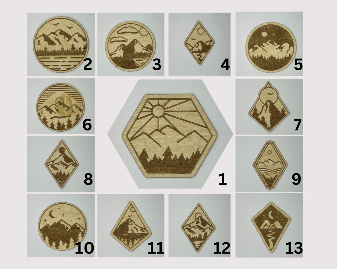Wooden Stickers, Wood Stickers, Mountain Stickers, Wood Decal - Etsy