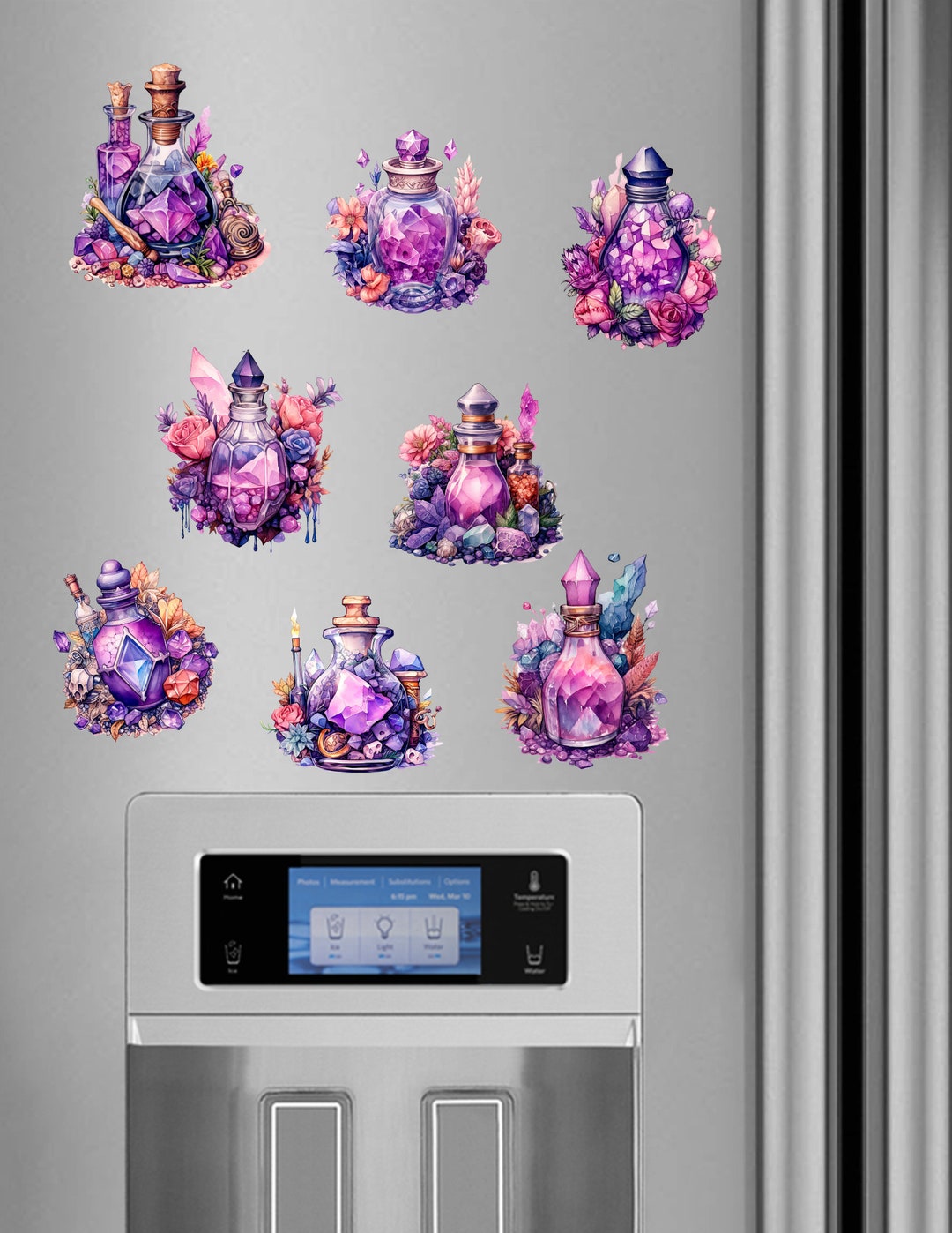 Potion and Crystal Magnets, Decorative Magnets Only, Fantasy Magnets ...