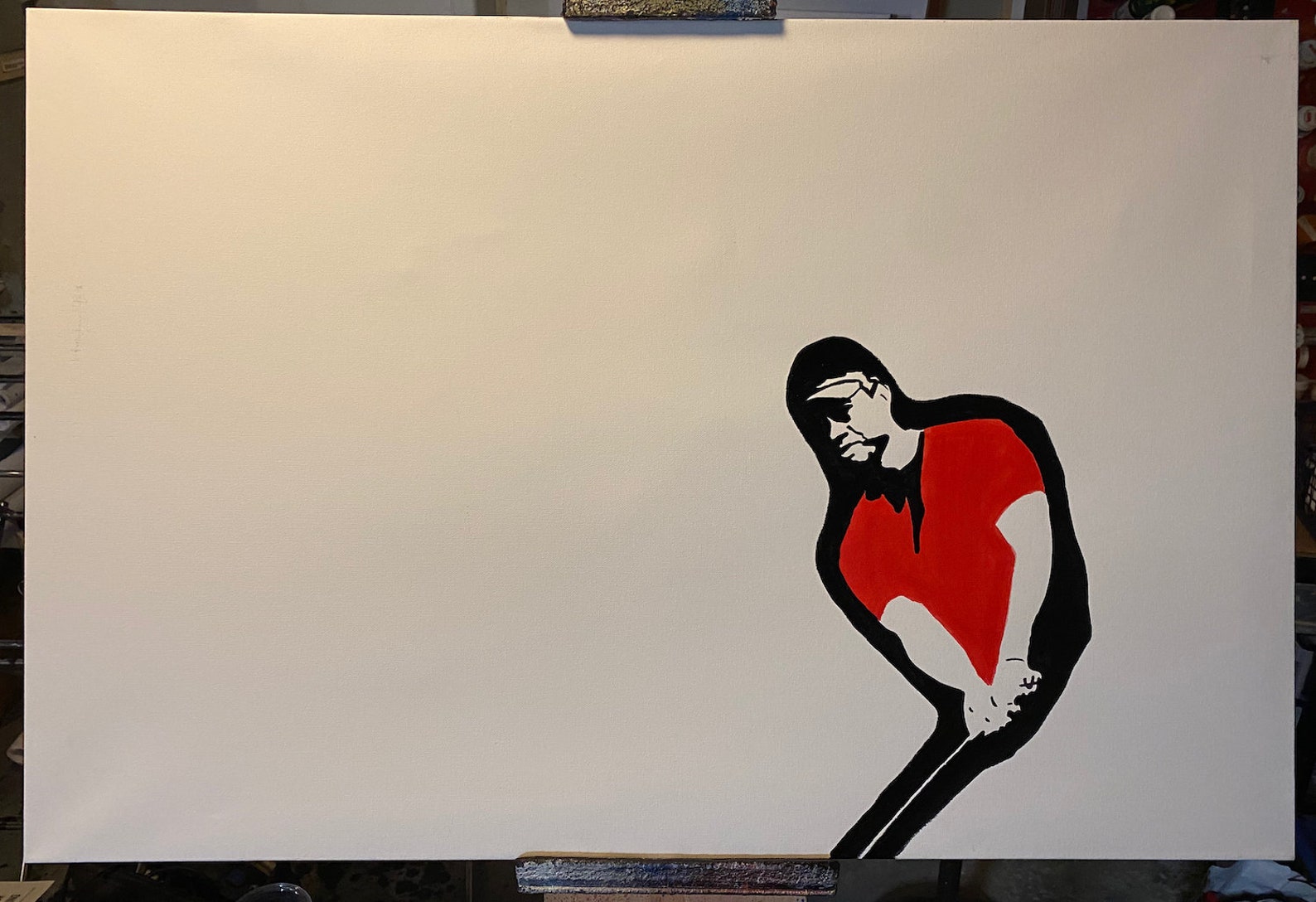 Red Sunday | Original 2021 | Ink on Canvas. | 30” X 24” - Etsy