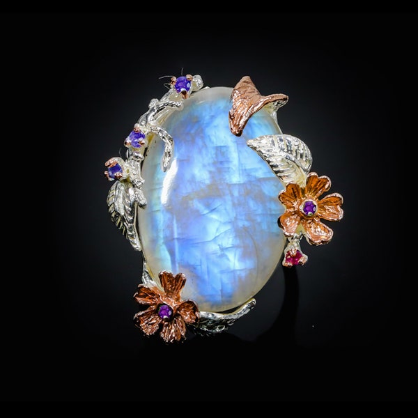 Large Moonstone Ring - Etsy