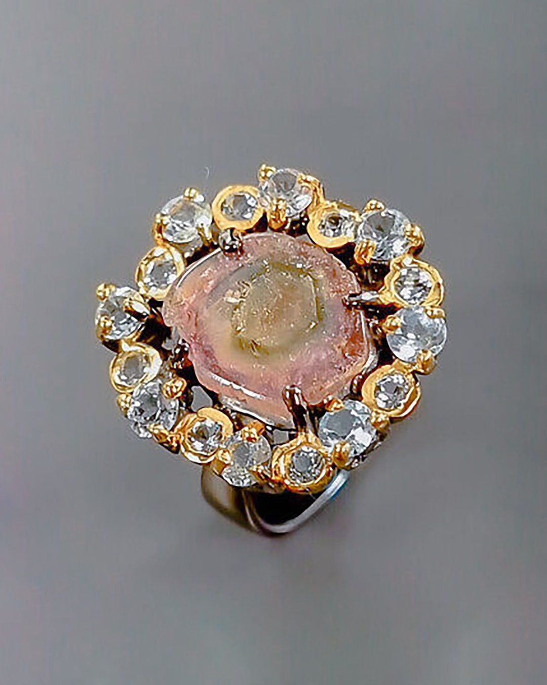 Raw Pink Tourmaline Ring for Women, Silver Natural Gemstone Ring ...