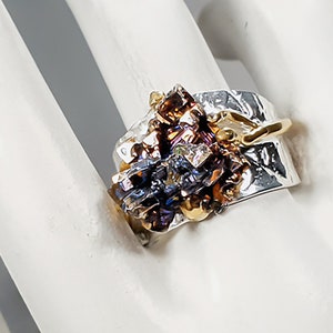 Raw Bismuth Ring for Women, Rough Gemstone Statement Jewelry ...