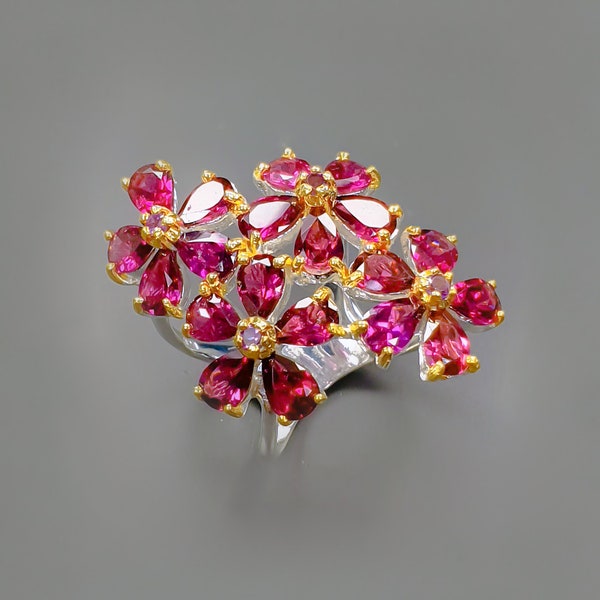 Rhodolite Ring - Etsy