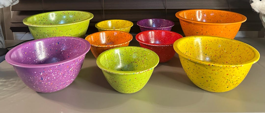 ZAK Designs Confetti Serving Prepping Nesting Bowls and Cereal Bowls 9 ...