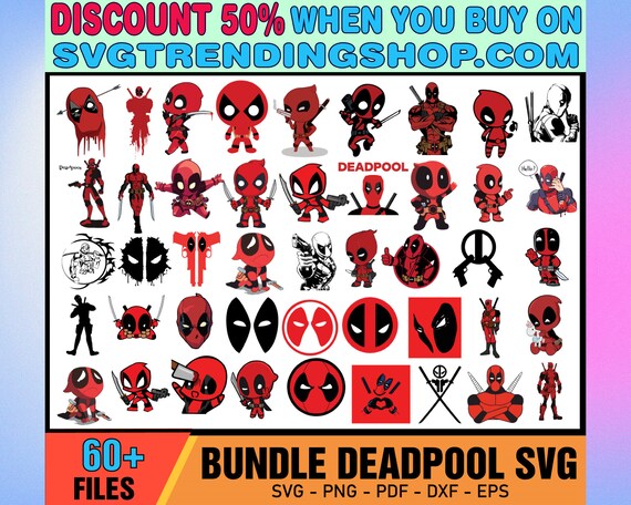 60 Deadpool Superhero Bundle Svg Trending Svg Deadpool Svg | Etsy
