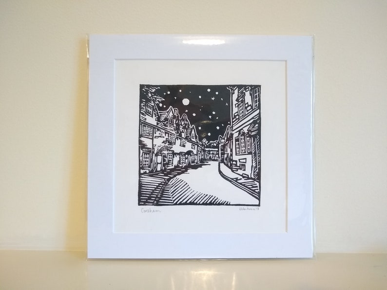 Corsham High Street Inspired Lino Print Art - Etsy