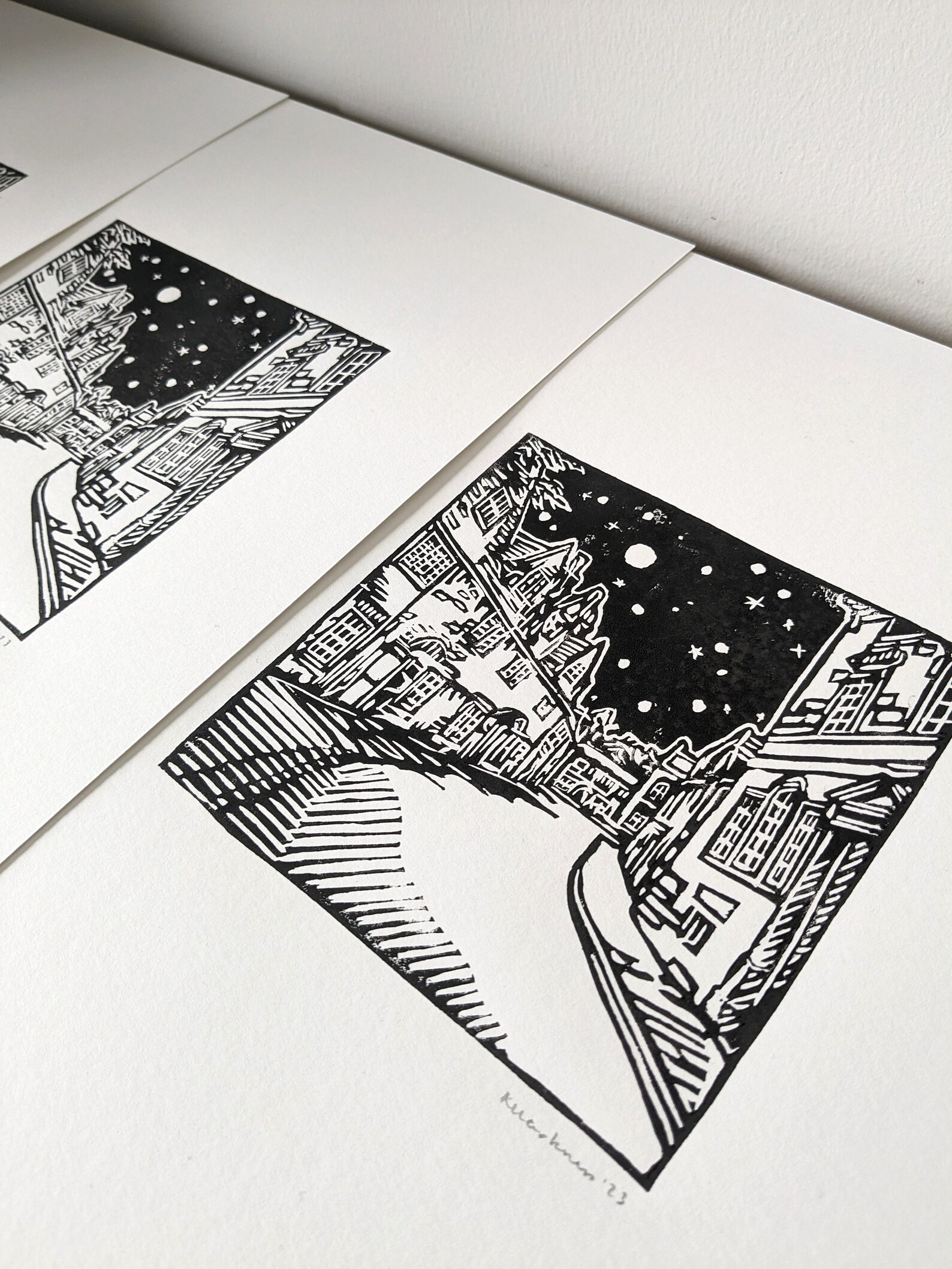 Corsham High Street Inspired Lino Print Art - Etsy