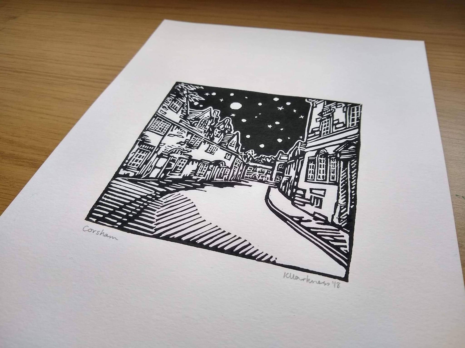 Corsham High Street Inspired Lino Print Art - Etsy