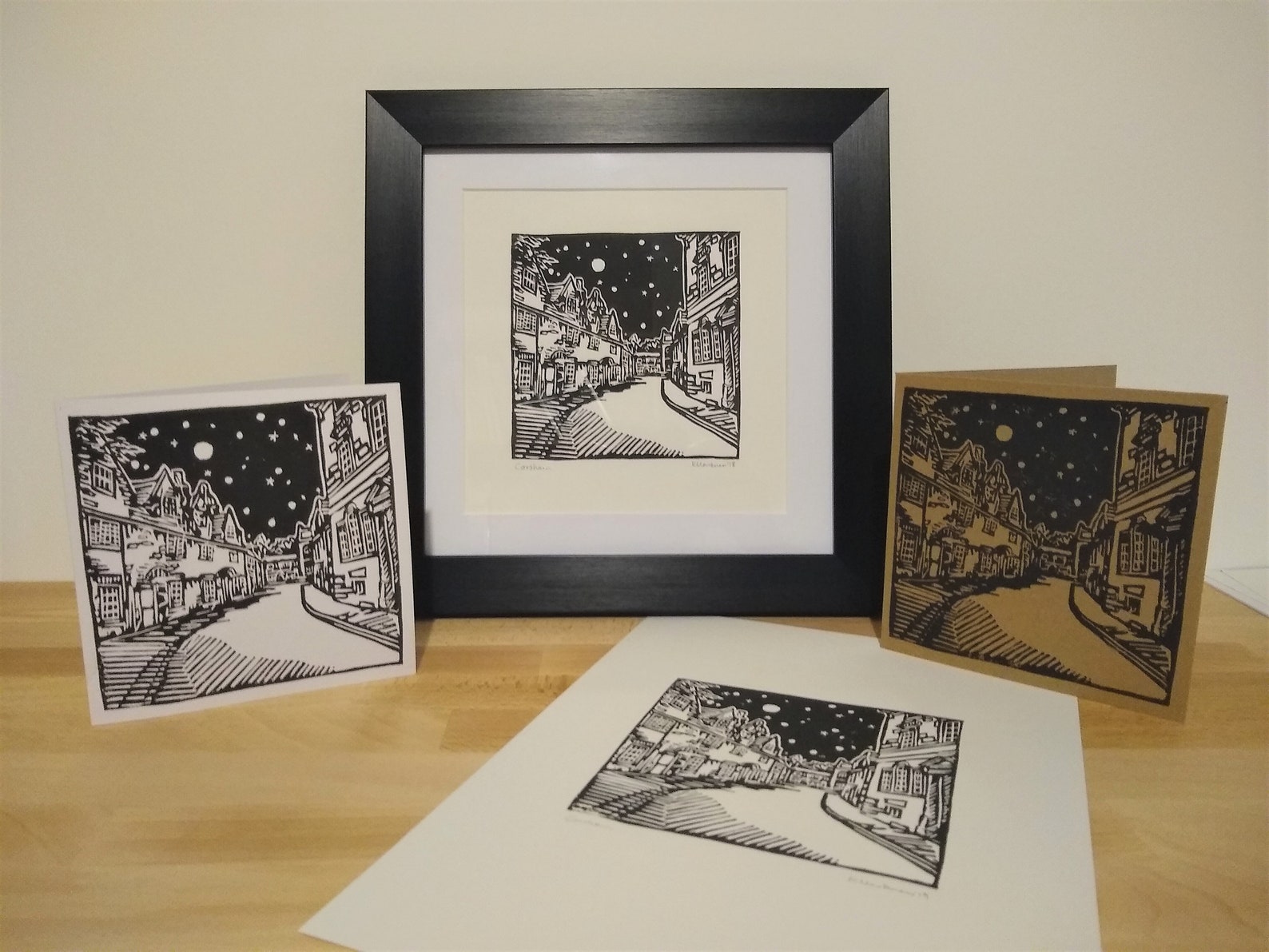 Corsham High Street Inspired Lino Print Art - Etsy