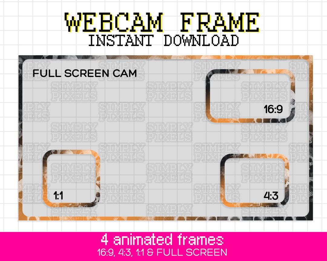 Animated Skull Gradient Webcam Border, Animated Webcam Overlay ...