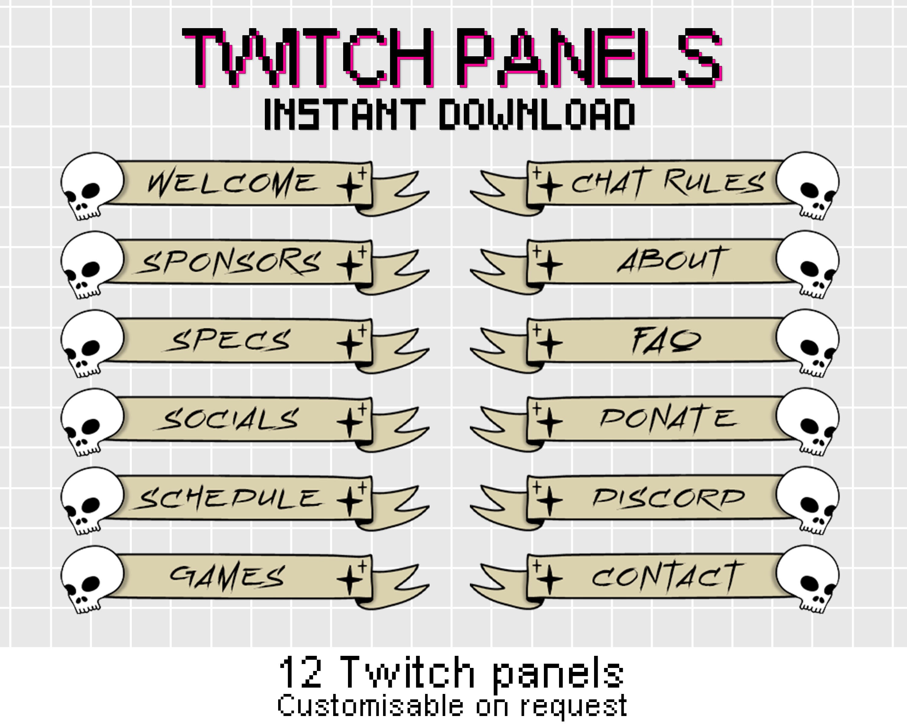 Skull Panel Banner, Twitch Banners, Panel Header, Twitch Stream Profile ...
