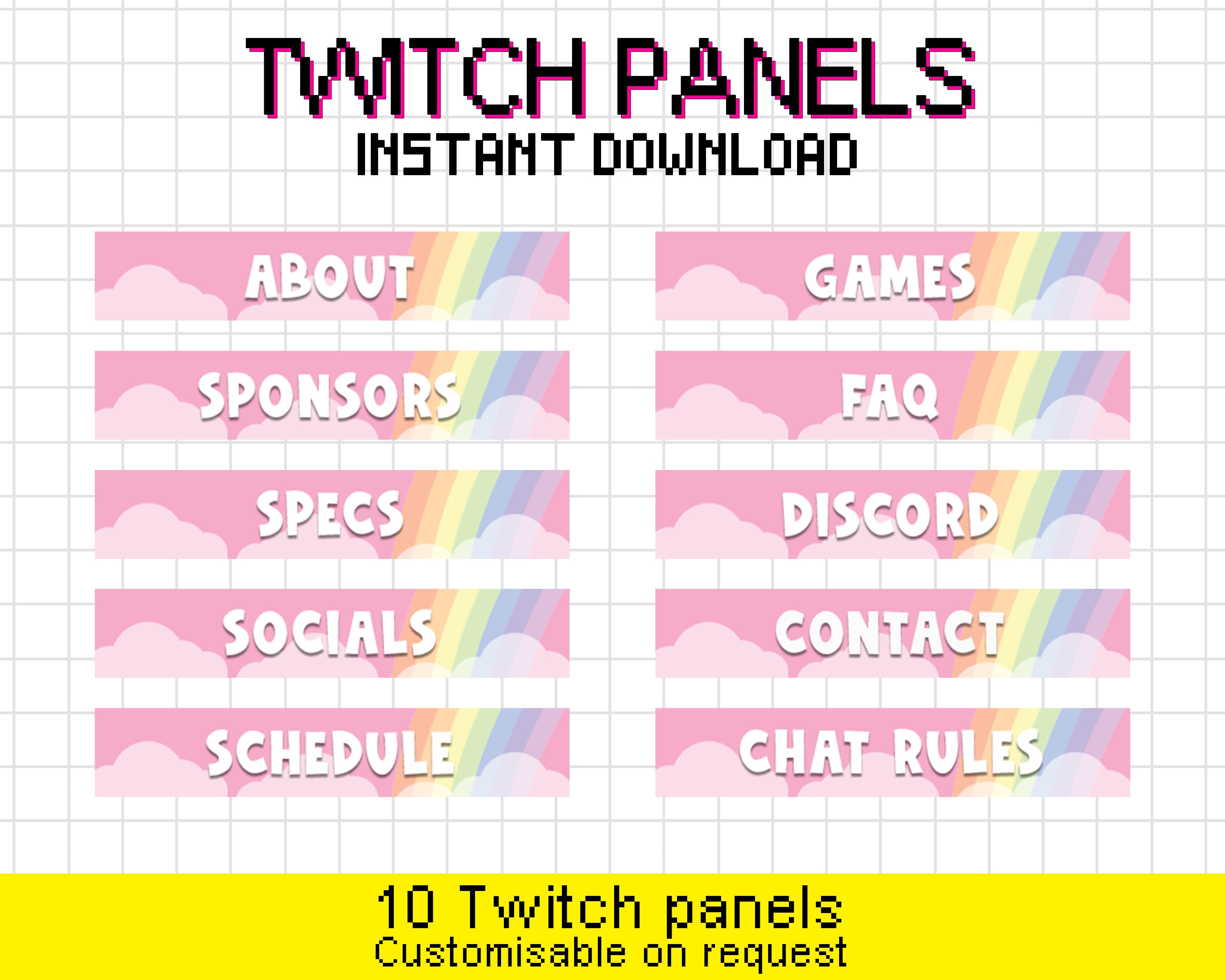 Rainbow Twitch Panels, Cute Twitch Theme, Profile Banners, Twitch Banners, Rainbow Twitch ...