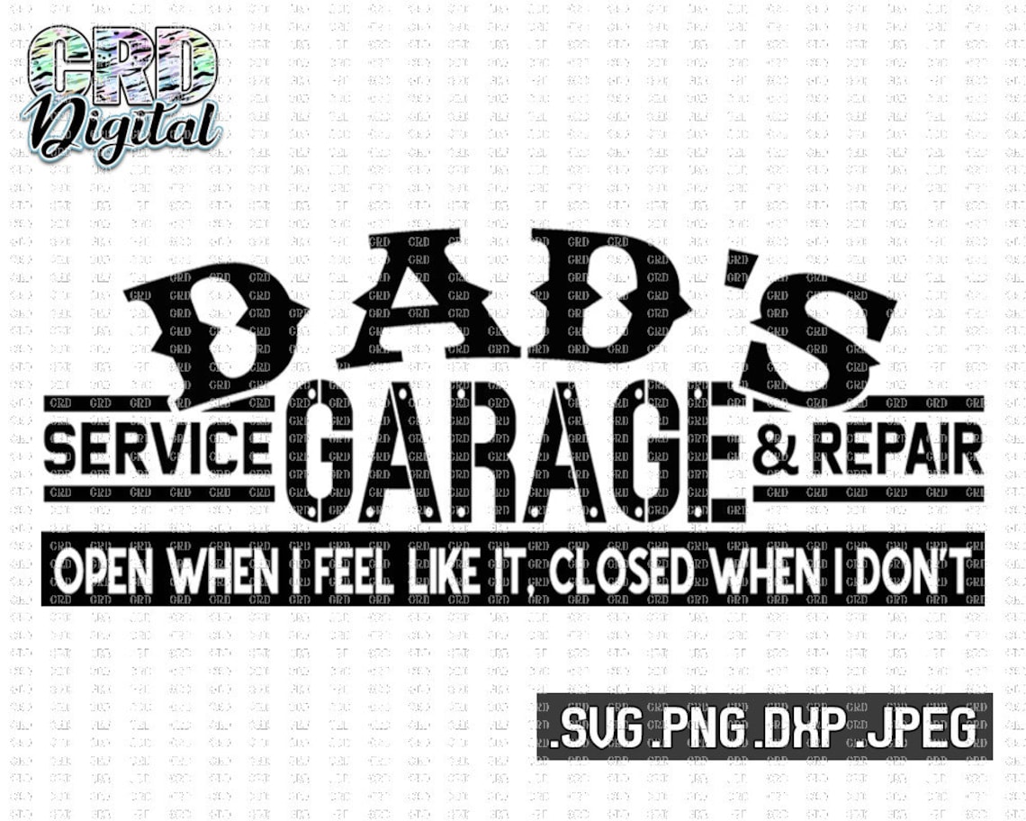 Dad's Garage svg Garage Sign svg Man Cave svg Mancave | Etsy