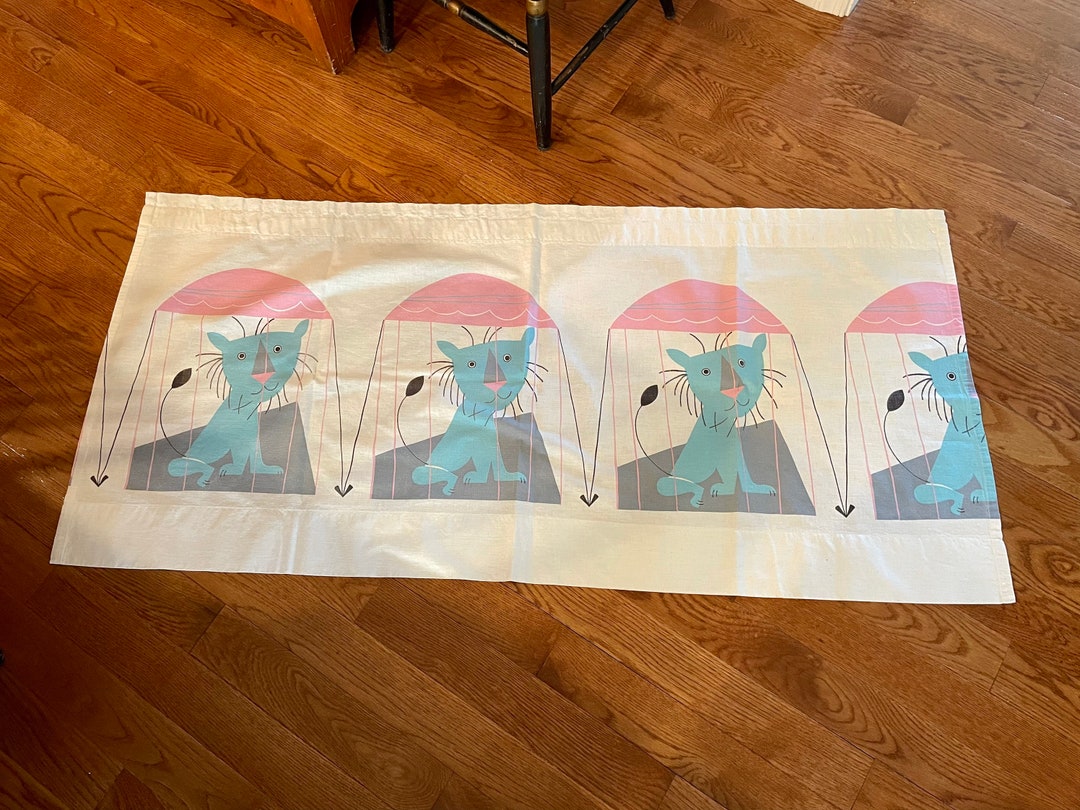 Mid Century MCM Vintage Baby Nursery Curtains Valances Childs Bedroom ...