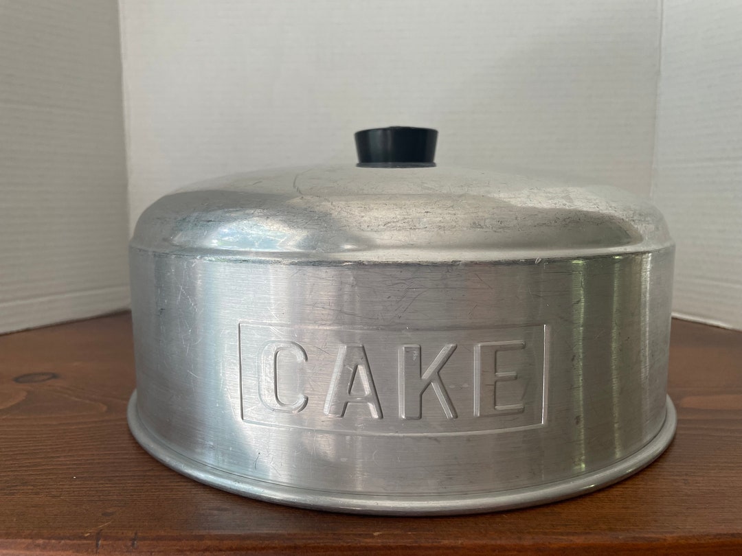 Aluminum Cake Cover, Vintage Aluminum Cake Container, 1950s Era Cake ...